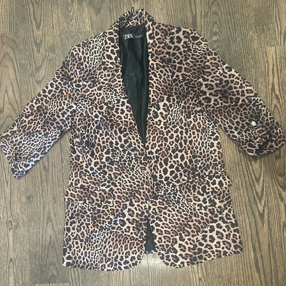 Zara | Jackets & Coats | Zara Womens Cheetah Blazer | Poshmark